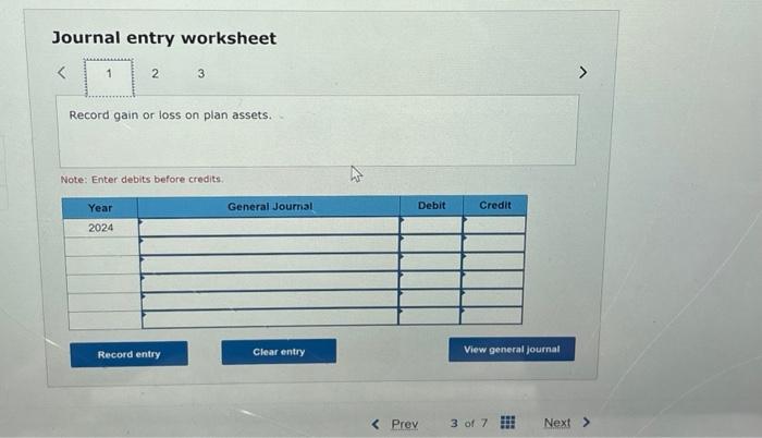 Journal entry worksheet Note: Enter debits before | Chegg.com