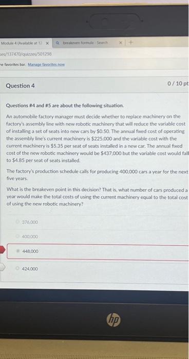 Solved Questions #4 and #5 are about the following | Chegg.com