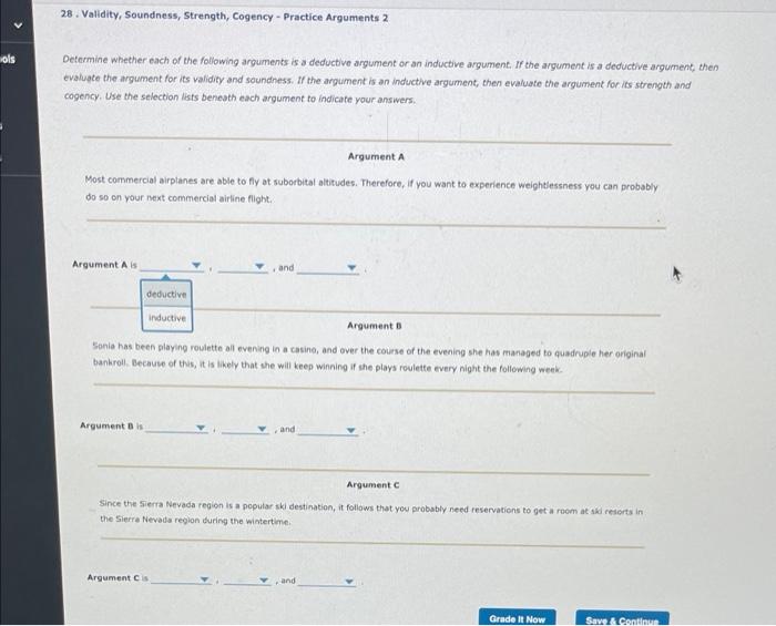 Solved 20. Validity, Soundness, Strength, Cogency - Practice | Chegg.com