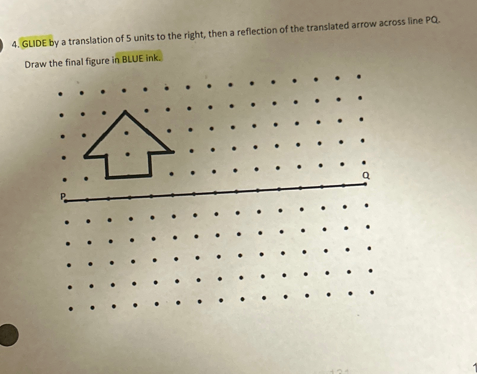 Solved GLIDE by a translation of 5 ﻿units to the right, then | Chegg.com