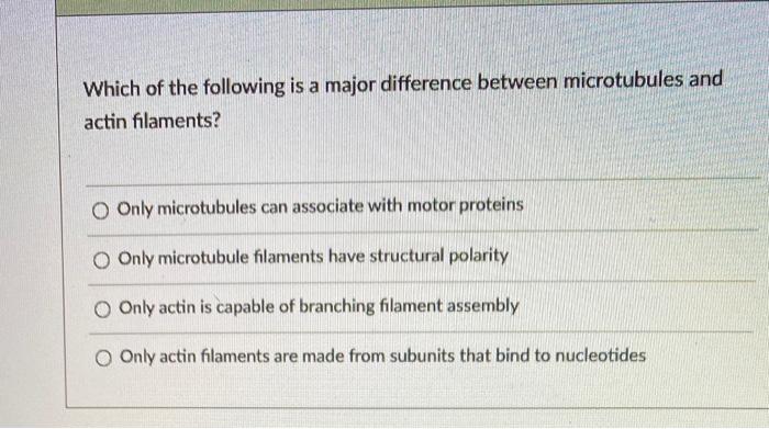 Solved Which of the following is a major difference between | Chegg.com