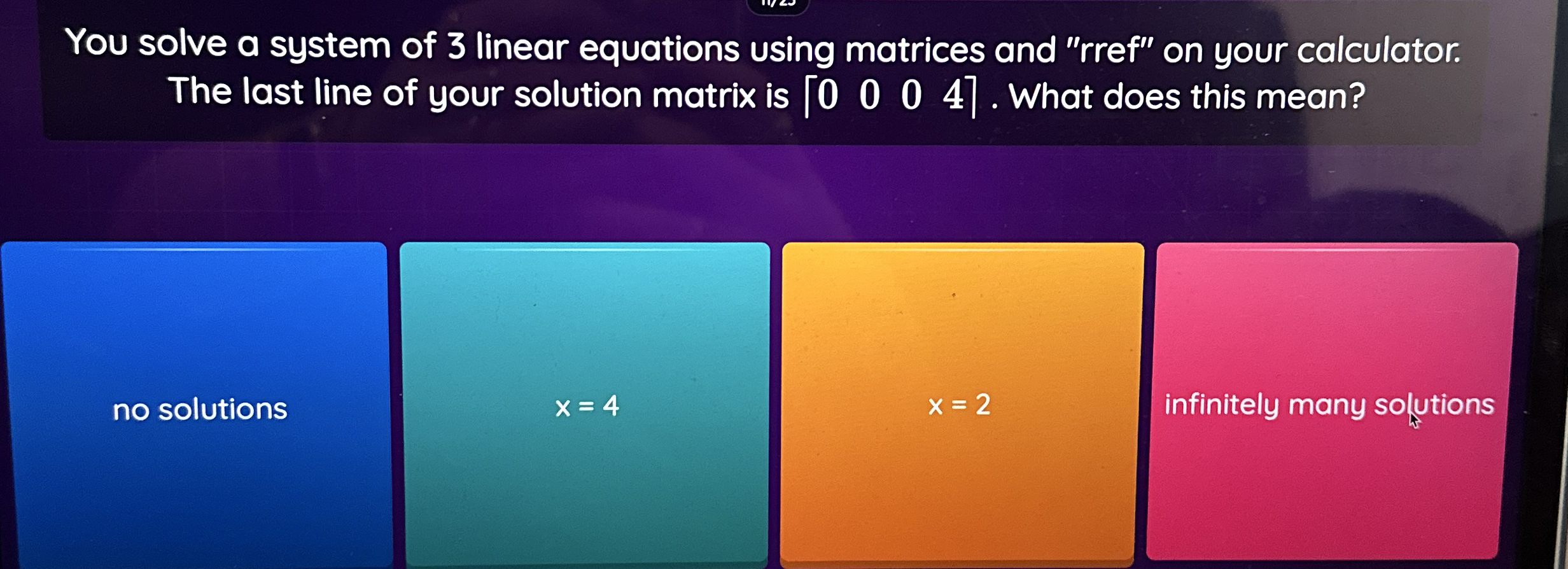 High Quality Solution You Solve A System Of 3 ﻿linear Equations Using 9201