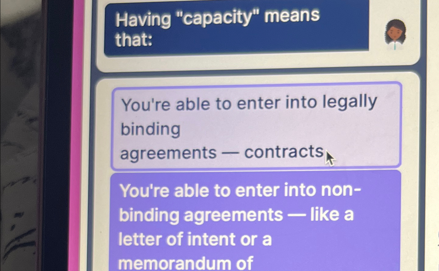 Solved Having "capacity" means that:You're able to enter | Chegg.com