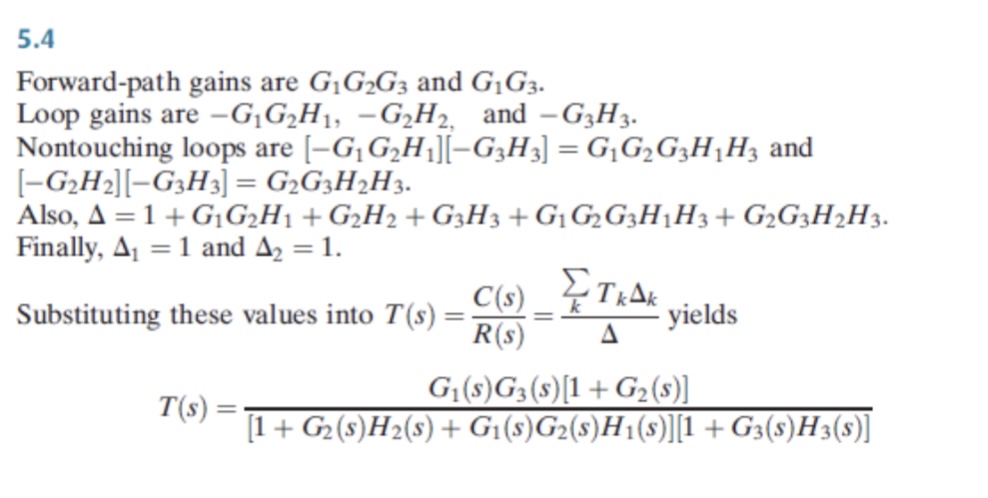 Solved 5.4Forward-path gains are G1G2G3 ﻿and G1G3.Loop gains | Chegg.com