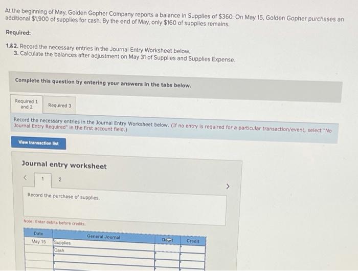 Solved At the beginning of May, Golden Gopher Company | Chegg.com