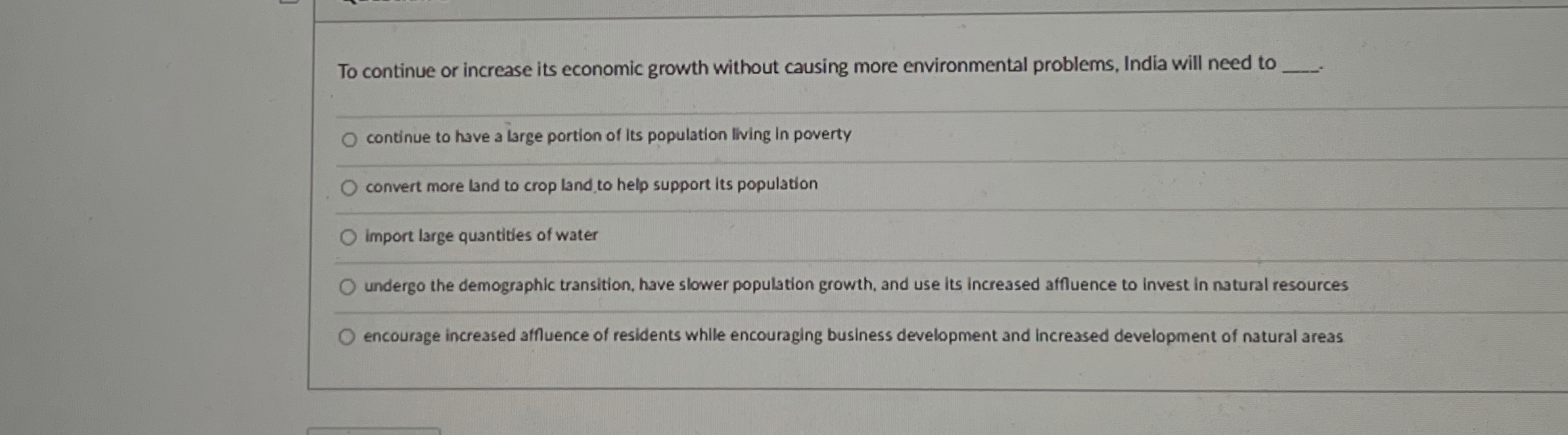 Solved To continue or increase its economic growth without | Chegg.com