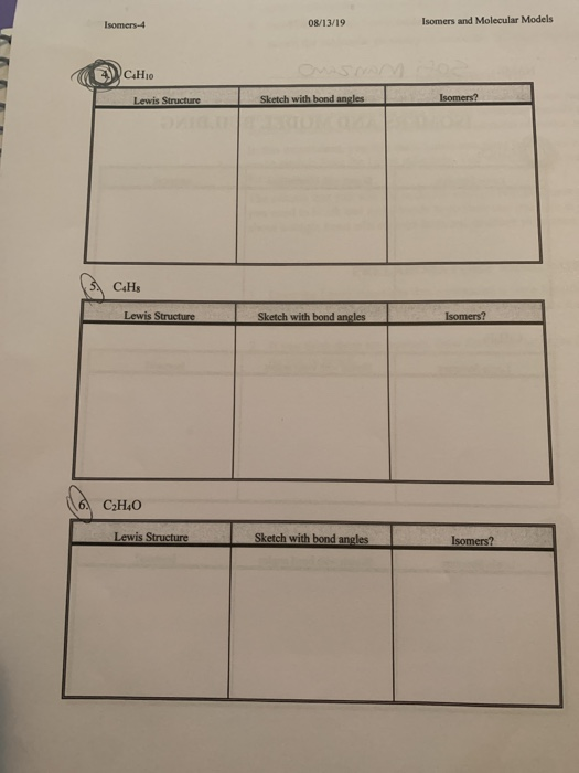Solved DATA SHEET ISOMERS AND MODEL BUILDING ( CH2Cl2 Lewis | Chegg.com