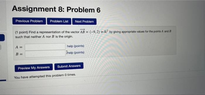 Solved Assignment 8 Problem 6 Previous Problem Problem List 4836