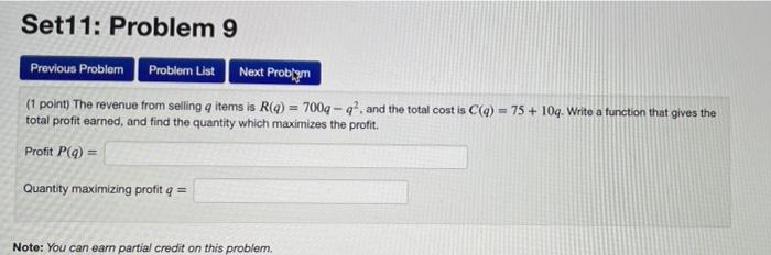 Solved Set11: Problem 9 Previous Problem Problern List Next | Chegg.com