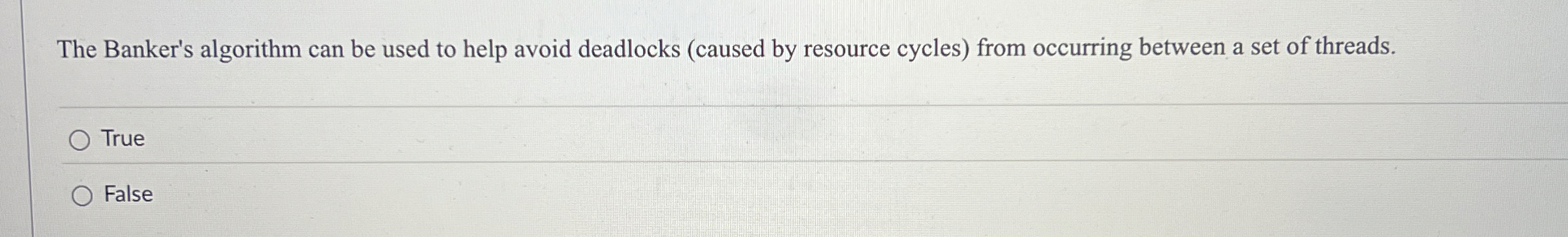 Solved The Banker's algorithm can be used to help avoid | Chegg.com