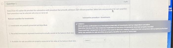 Solved Select from the option list provided the substantive | Chegg.com