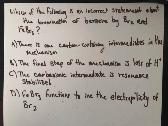 Solved Which of the following is an incorrect statement | Chegg.com