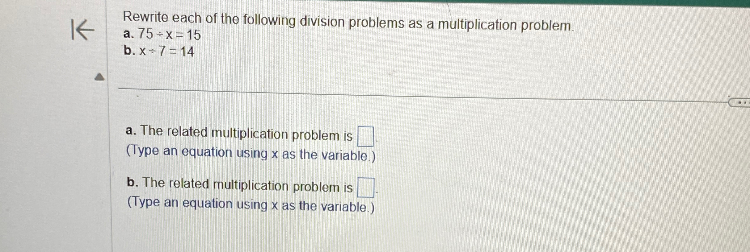 Solved Rewrite each of the following division problems as a | Chegg.com