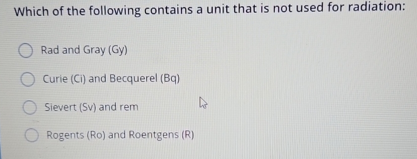 Solved Which of the following contains a unit that is not | Chegg.com