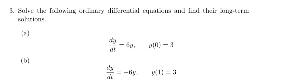 Solved Solve the following ordinary differential equations | Chegg.com