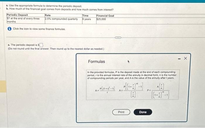 Solved a. Use the appropriate formula to determine the | Chegg.com