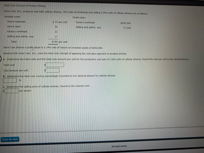 Solved Print item Variable Cost Concept of Product Pricing | Chegg.com