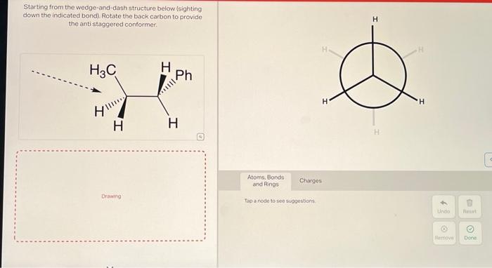 Solved Starting from the wedge-and-dash structure below | Chegg.com