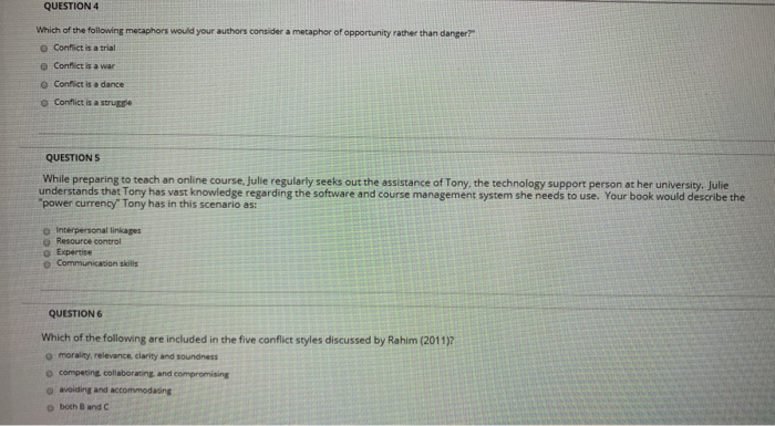 Solved QUESTION 4 Which of the following metaphors would | Chegg.com