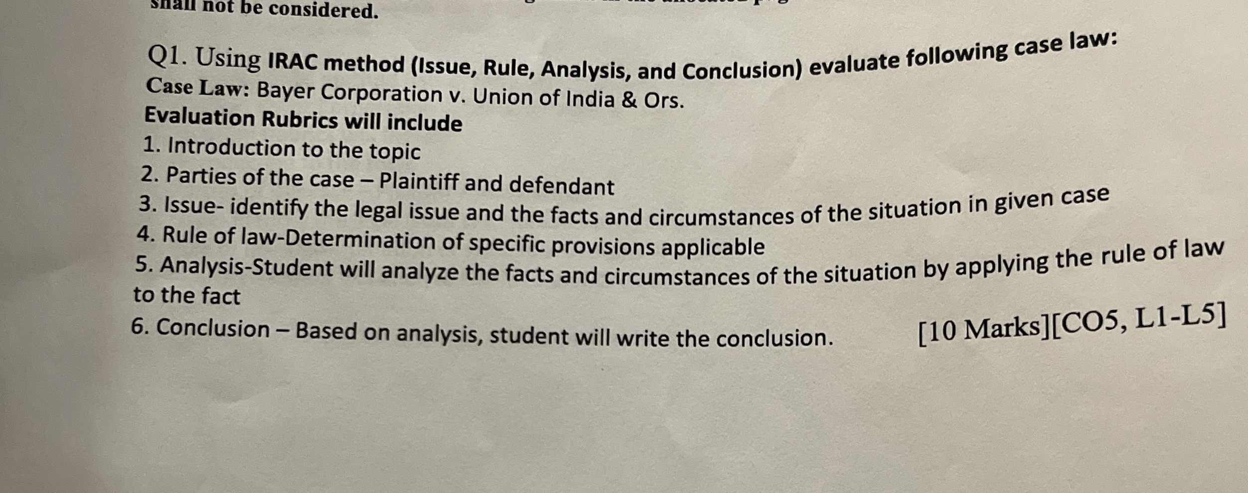 Solved Q1. ﻿Using IRAC method (Issue, ﻿Rule, Analysis, and | Chegg.com