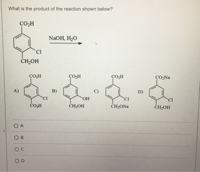 Solved What is the product of the reaction shown below? CO2H | Chegg.com