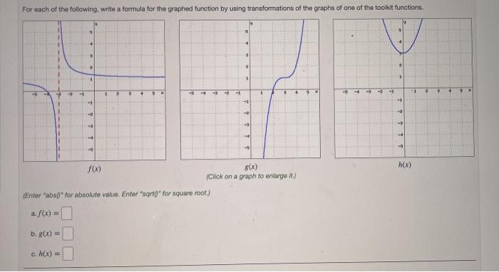 Solved For each of the following, write a formula for the | Chegg.com