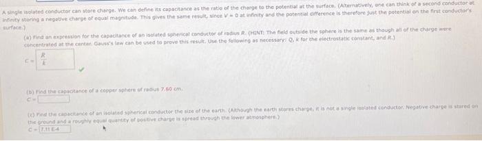 Solved arfacts (a) rind an a upkevion for the capociance of | Chegg.com