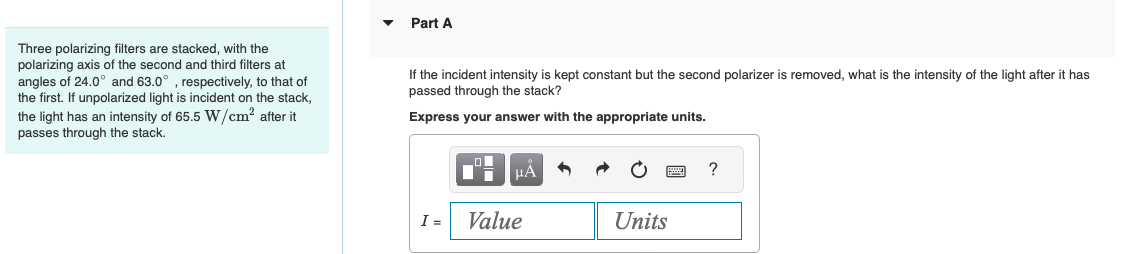 Solved Three polarizing filters are stacked, with | Chegg.com