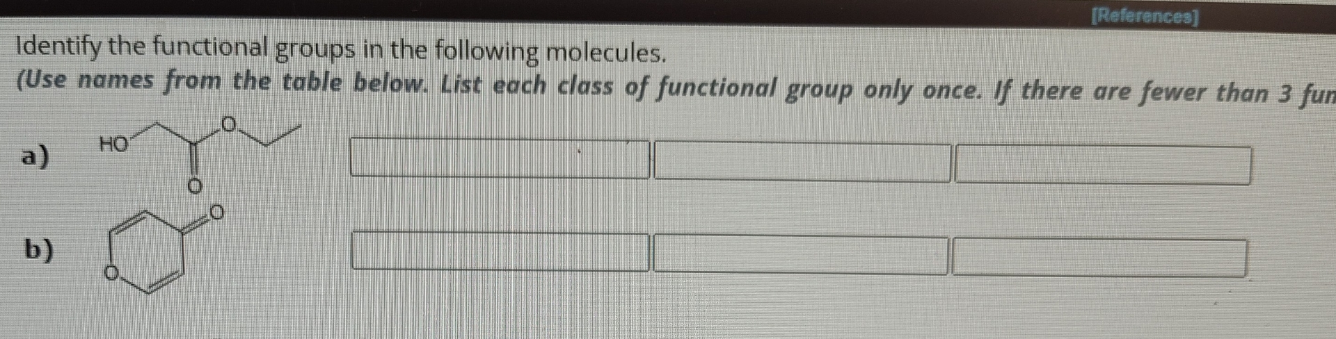 Solved Identify the functional groups in the following | Chegg.com