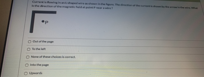 Current is flowing in an L-shaped wire as shown in | Chegg.com
