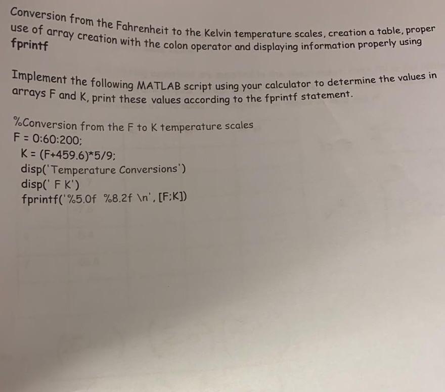 Solved Conversion from the Fahrenheit to the Kelvin | Chegg.com