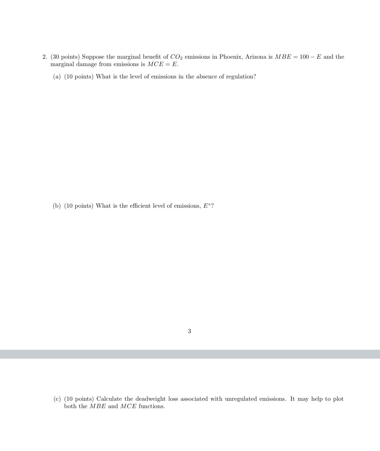 Solved (30 points) Suppose the marginal benefit of CO2 | Chegg.com Solved (30 points) Suppose the marginal benefit of CO2 | Chegg.com