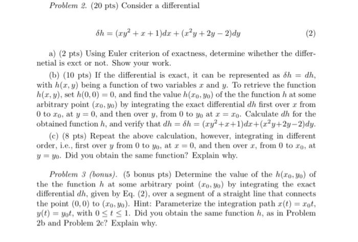 Solved Problem 2. (20 pts) Consider a differential | Chegg.com