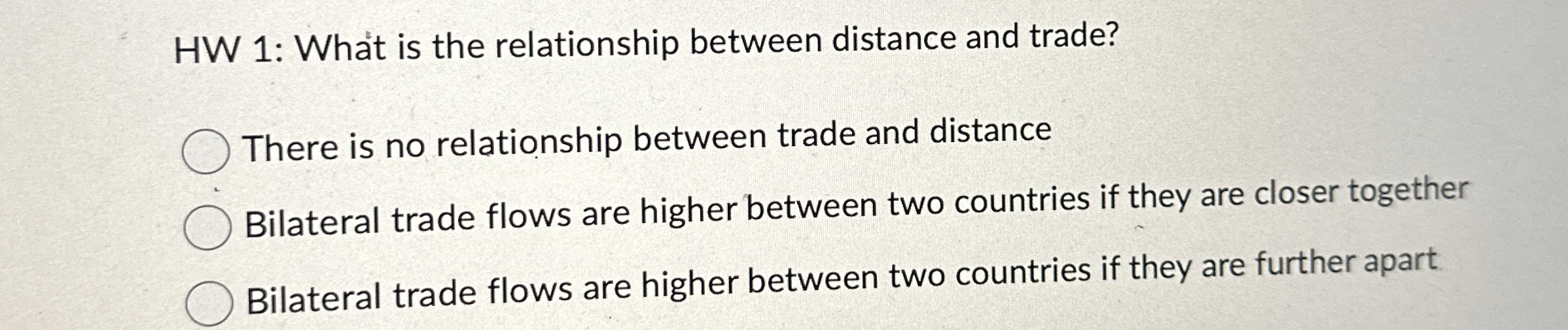 Solved HW 1: What is the relationship between distance and | Chegg.com