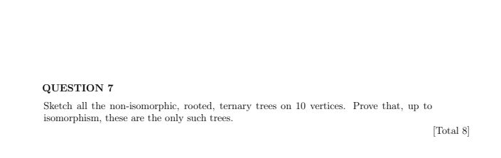 QUESTION 7Sketch all the non-isomorphic, rooted, | Chegg.com