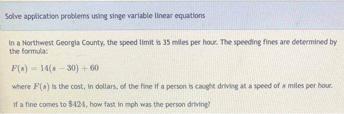 Solved Solve application problems using singe variable | Chegg.com