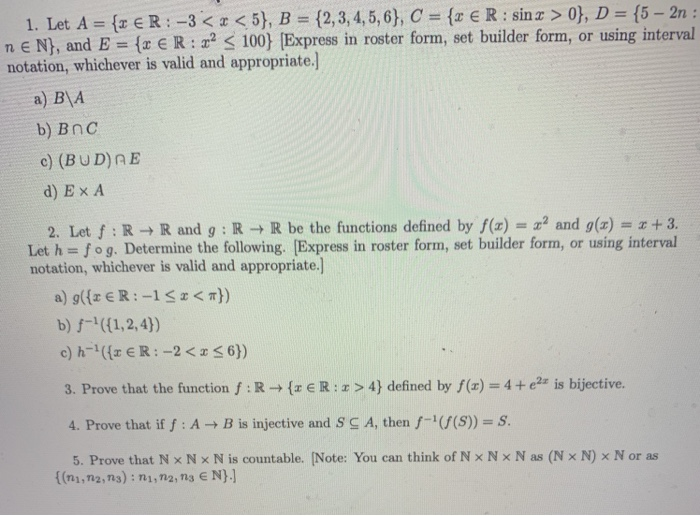 Solved 1. Let A = {ER:-3
