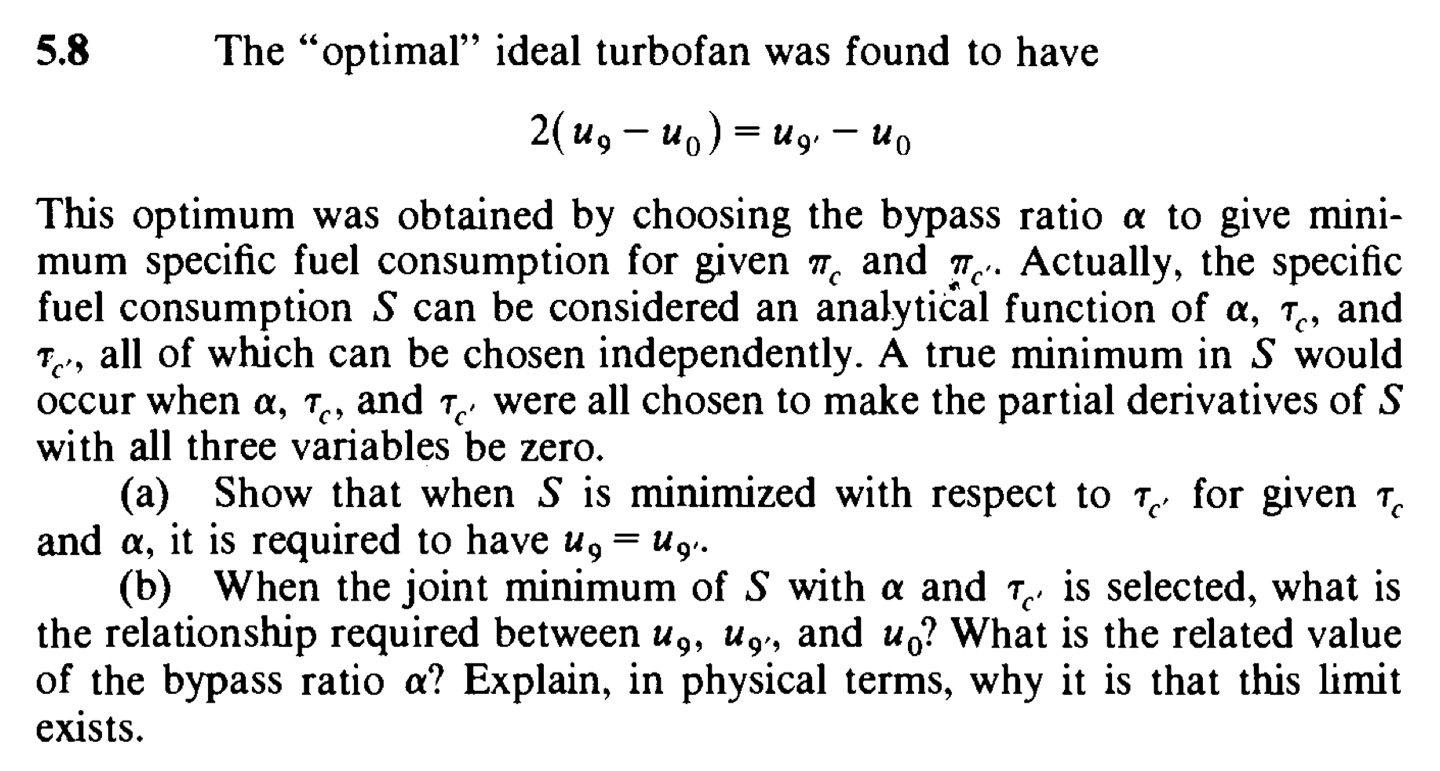 Solved 5.8The "optimal" ideal turbofan was found to | Chegg.com