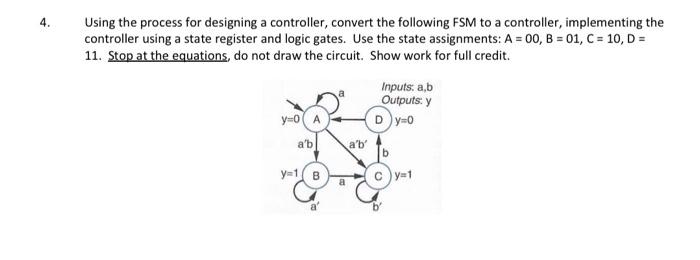 Solved Using the process for designing a controller, convert | Chegg.com