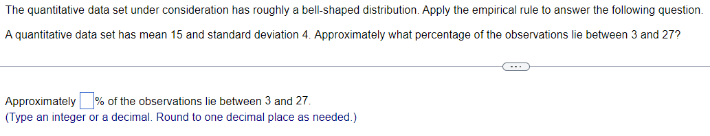 Solved The quantitative data set under consideration has | Chegg.com