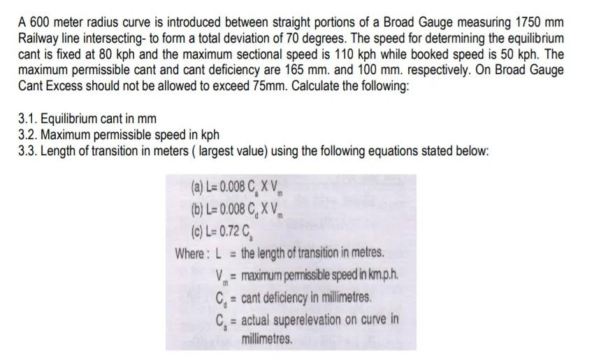 Solved A 600 meter radius curve is introduced between | Chegg.com