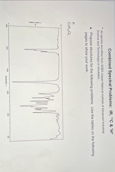 Solved Combined Spectral Problems: IR, 13C&1H⋆ * All spectra | Chegg.com