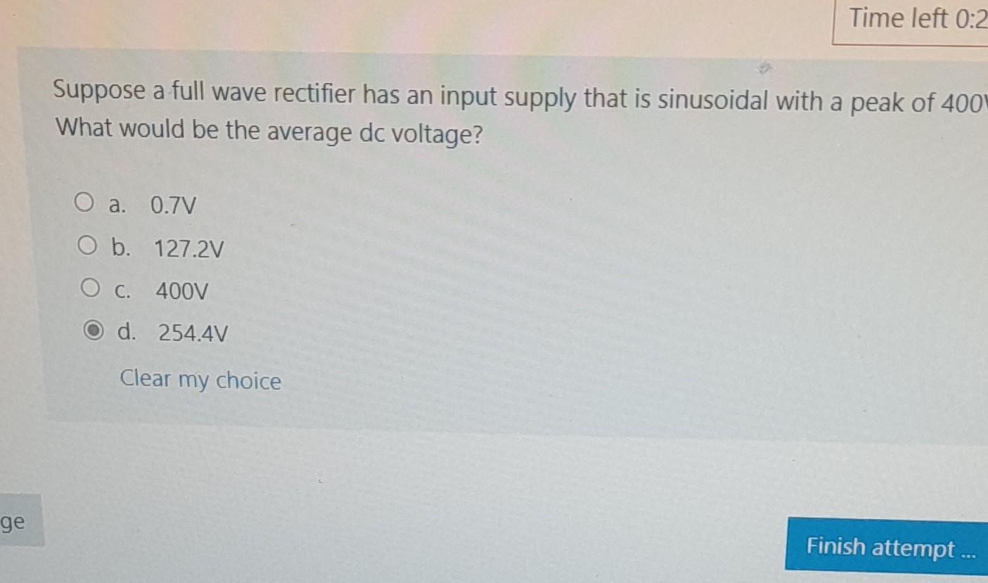 Solved Suppose a full wave rectifier has an input supply | Chegg.com