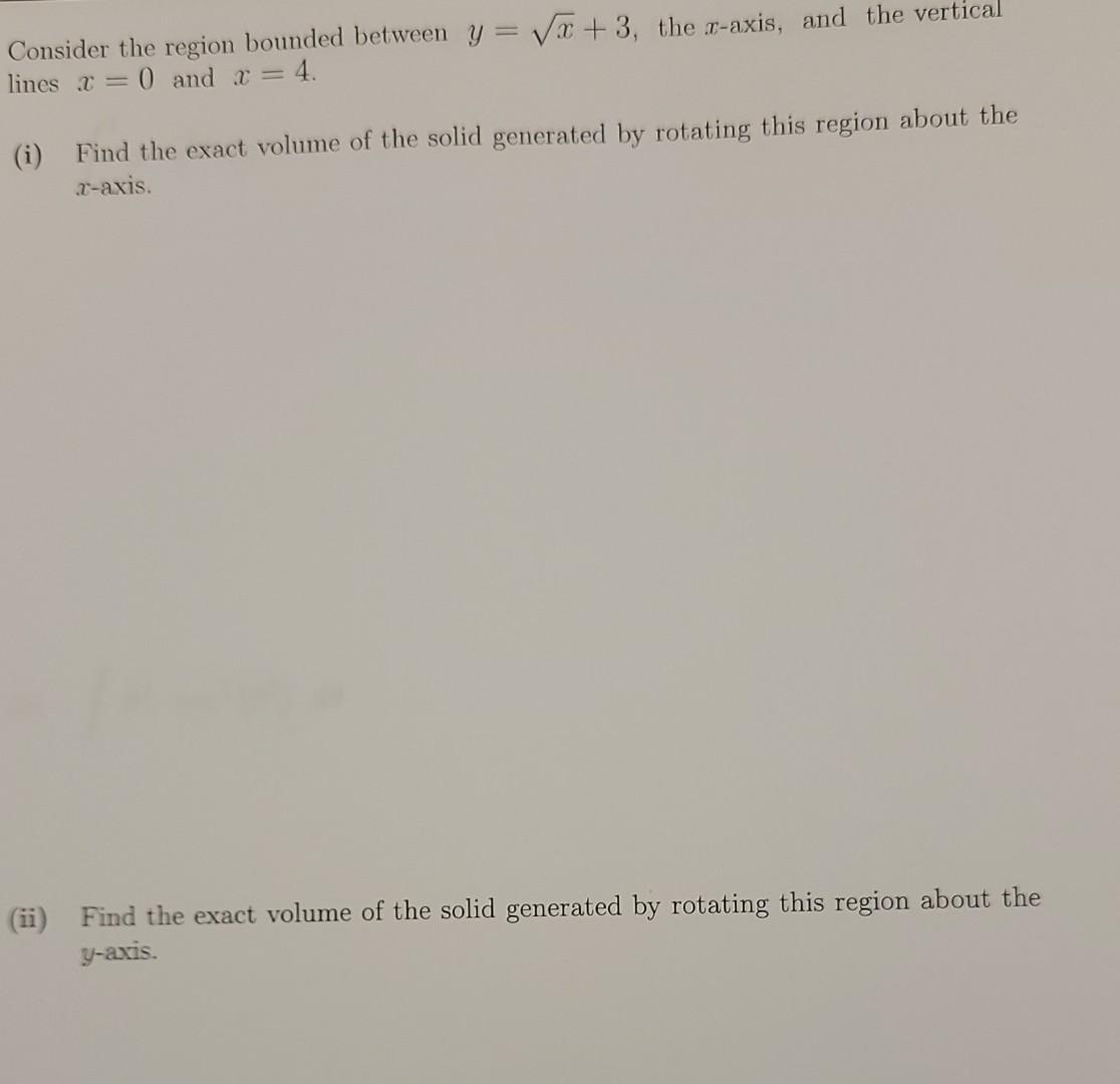 Solved Consider the region bounded between y = x +3, the | Chegg.com