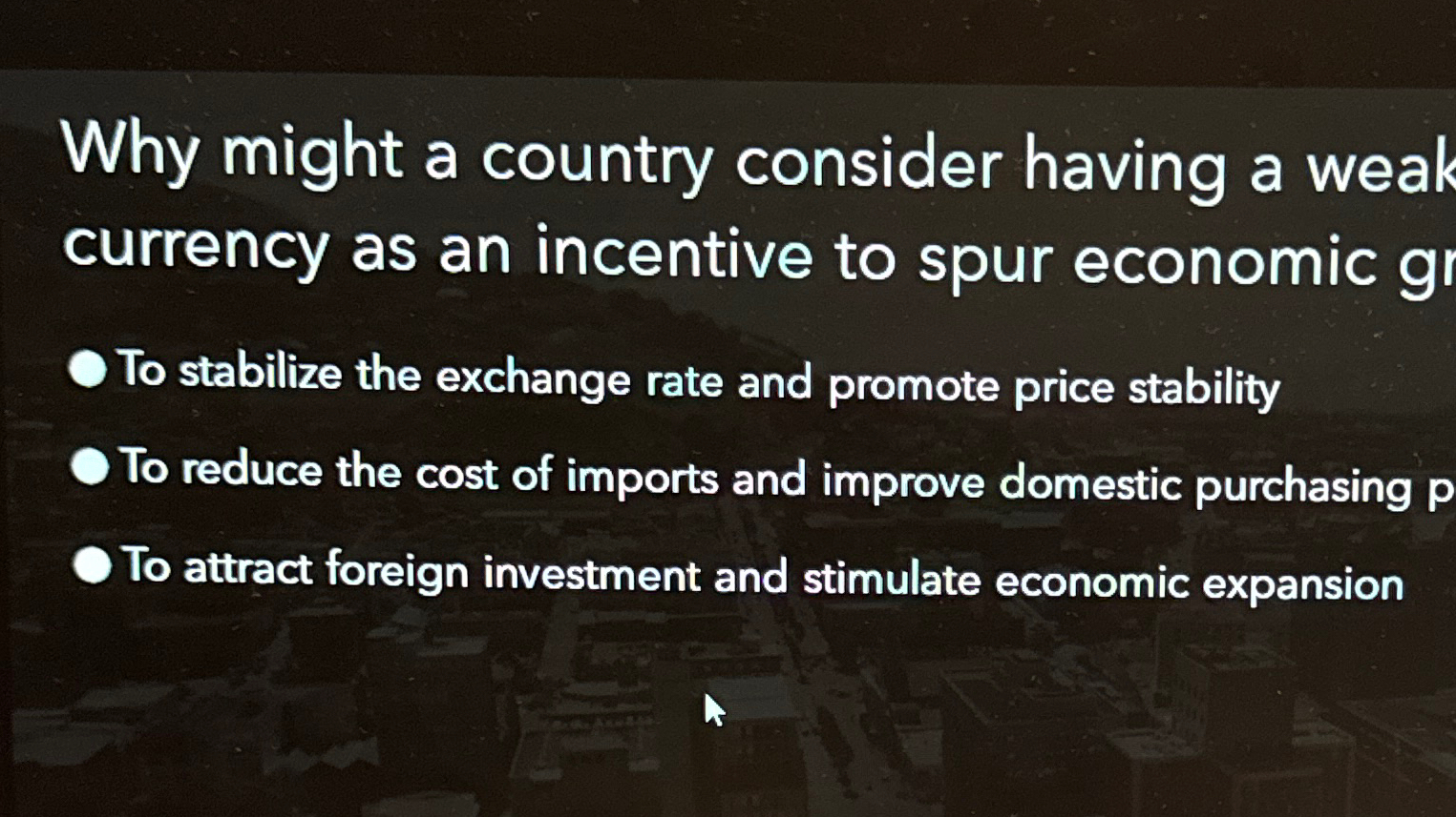 Solved Why might a country consider having a weak currency | Chegg.com
