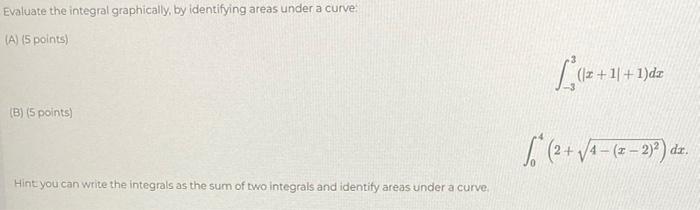 Solved Evaluate the integral graphically, by identifying | Chegg.com