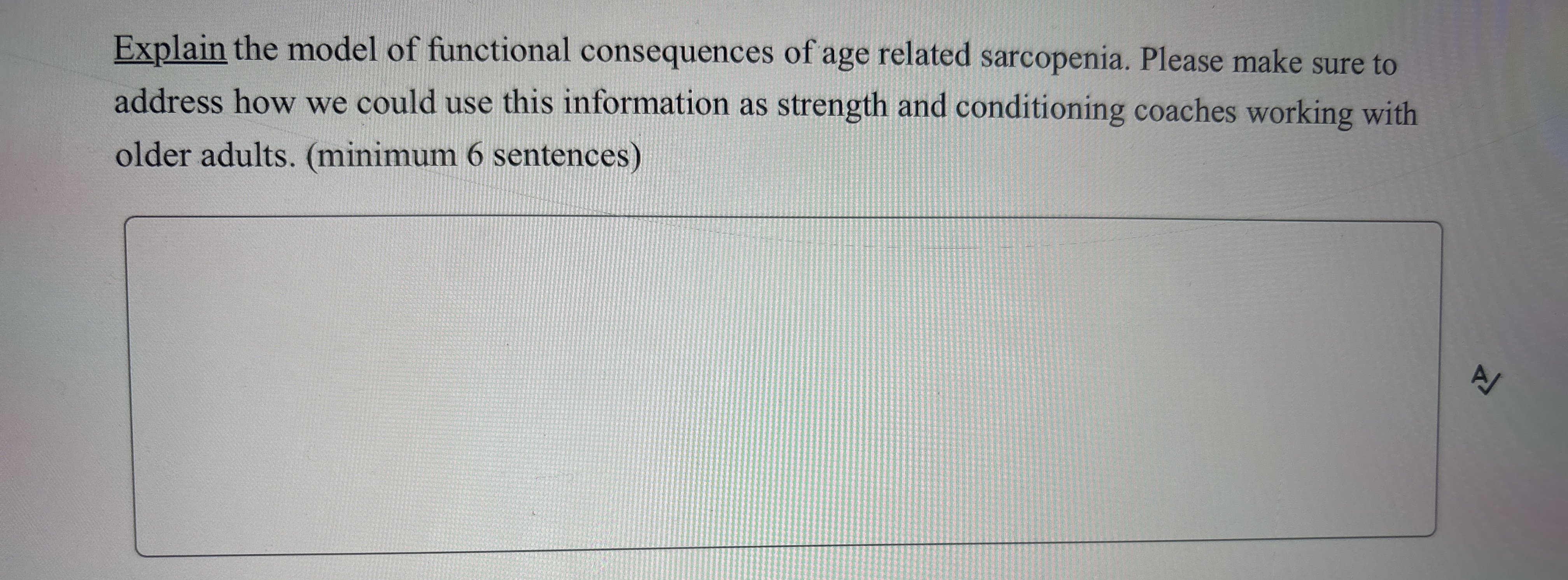 Solved Explain the model of functional consequences of age | Chegg.com