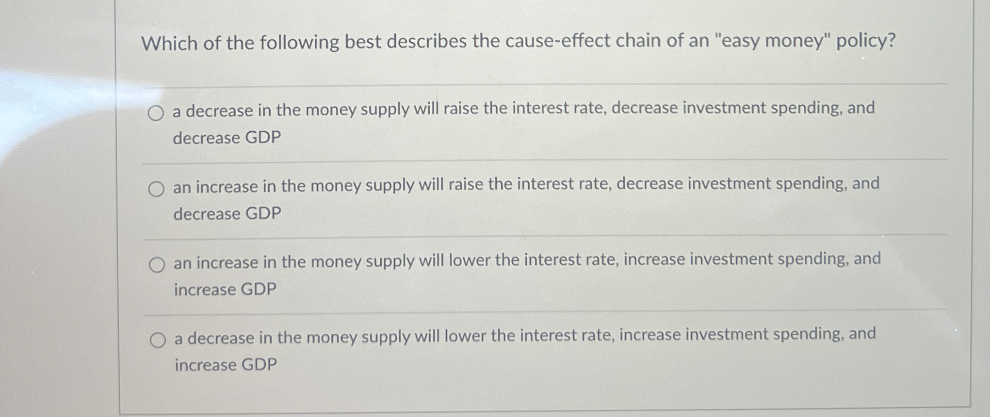 Solved Which of the following best describes the | Chegg.com