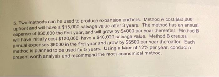 Solved 5. Two methods can be used to produce expansion | Chegg.com