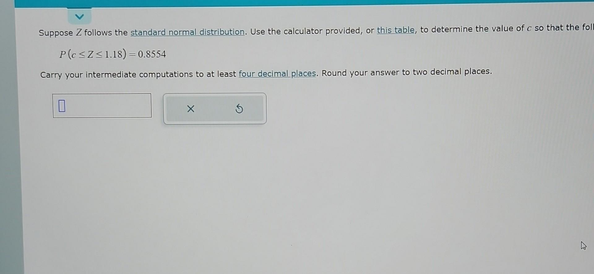 Solved Suppose Z follows the standard normal distribution. | Chegg.com